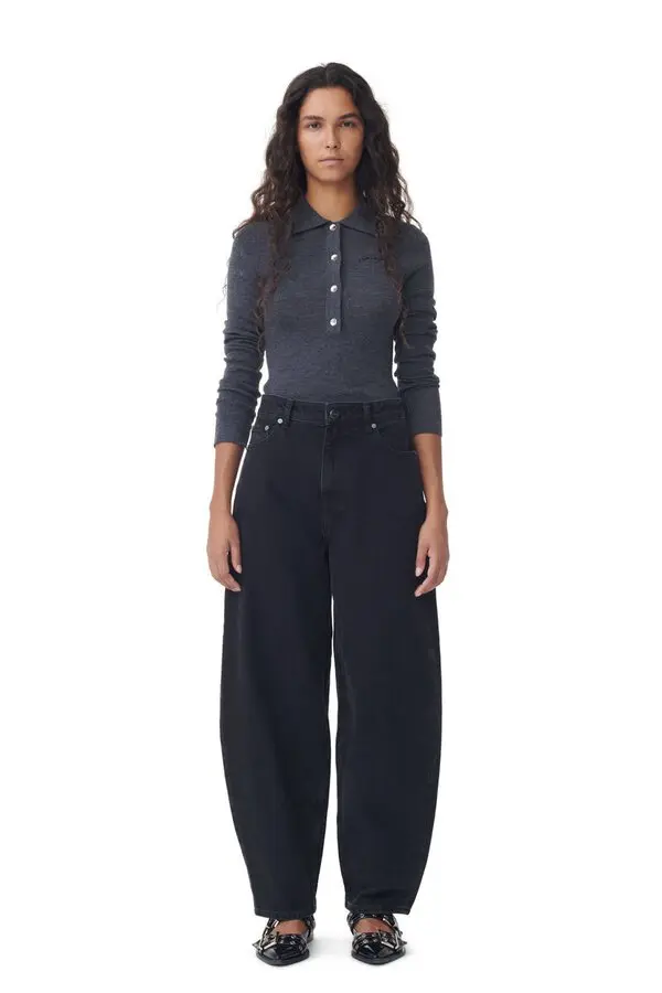 GANNI Washed Starry Jeans - Washed Black