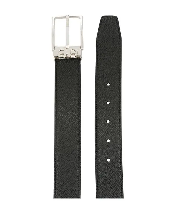 FERRAGAMO Reversible Gancini Belt - Black