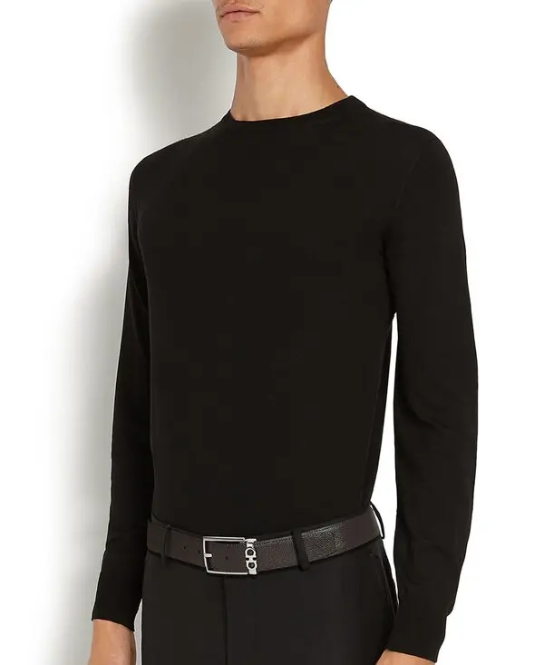 FERRAGAMO Reversible Gancini Belt - Black