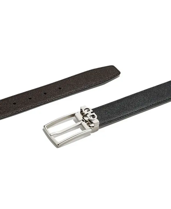 FERRAGAMO Reversible Gancini Belt - Black