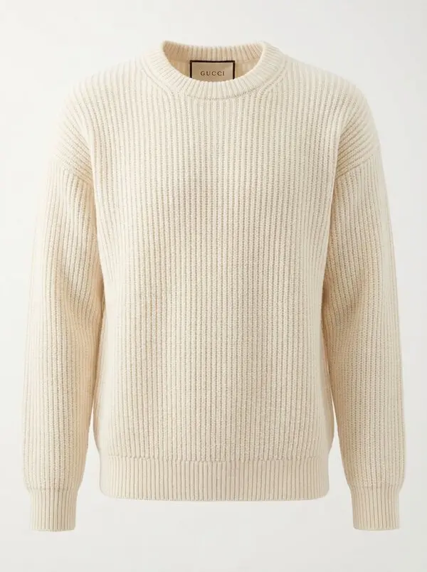 Gucci Crew Neck Cashmere Jumper - Ivory White