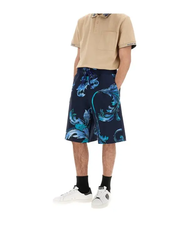 Versace Baroque Print Drawstring Shorts - Black