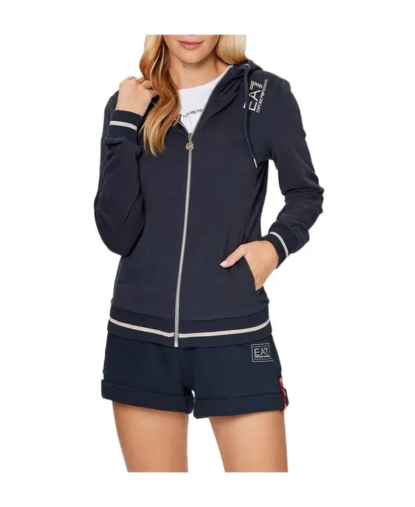 EA7 Zip-up Hoodie With Logo Detail