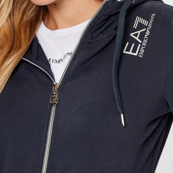 EA7 Zip-up Hoodie With Logo Detail