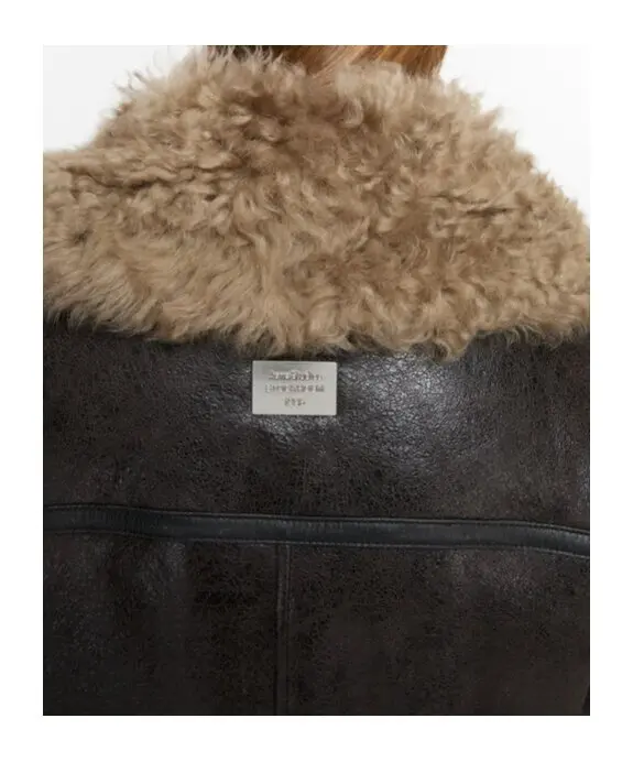 Acne Studios Leather Shearling Aviator Jacket - Black