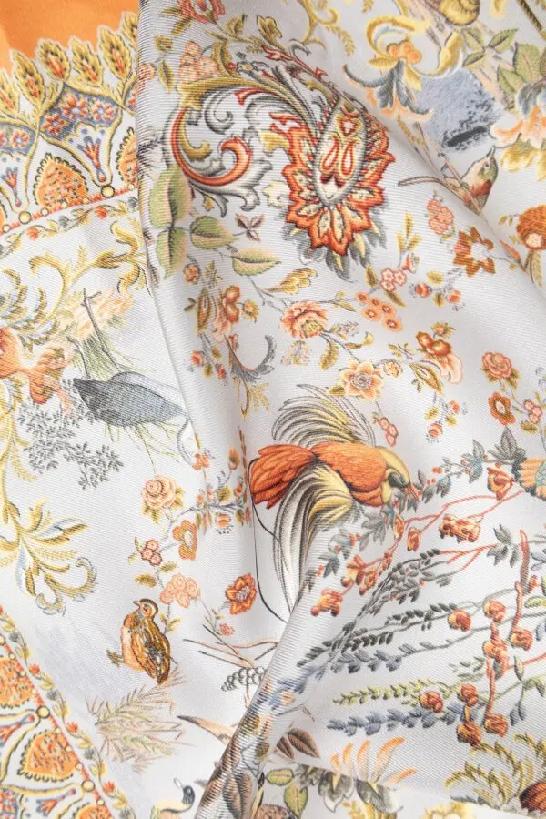Etro Flora-fauna Motif Silk Scarf