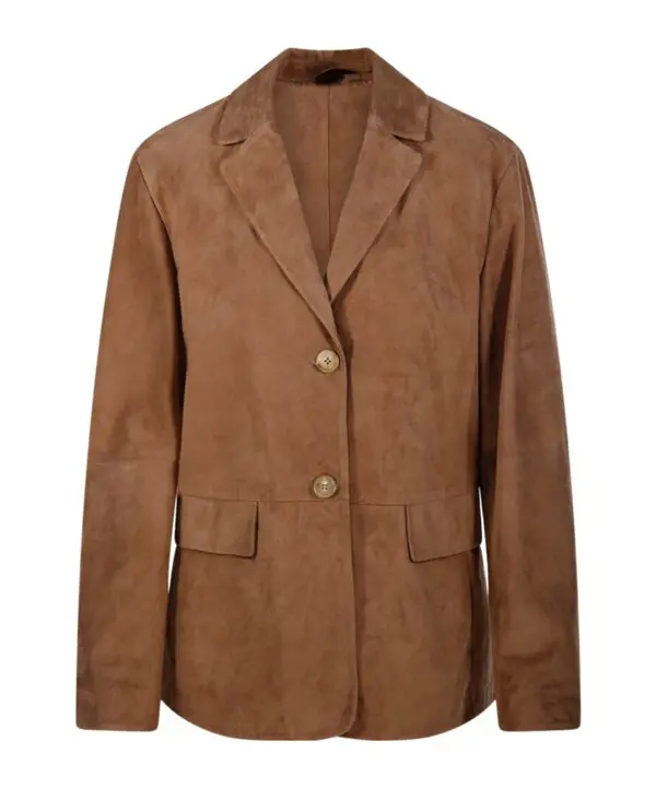 Max Mara Single-breasted Blazer With Notched Lapel - Beige