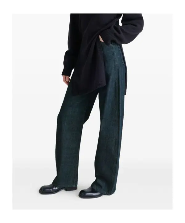 LEMAIRE High-waisted Curved Leg Jeans - Black