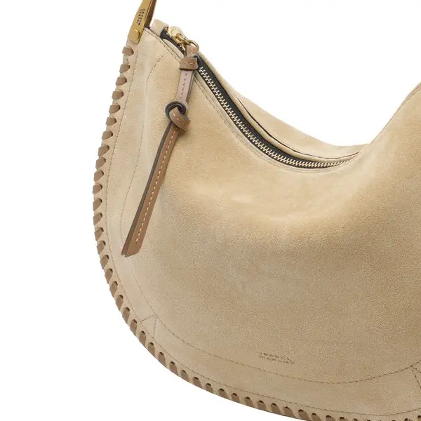 Isabel Marant Étoile Whipstitch-trim Suede Shoulder Bag - Nude