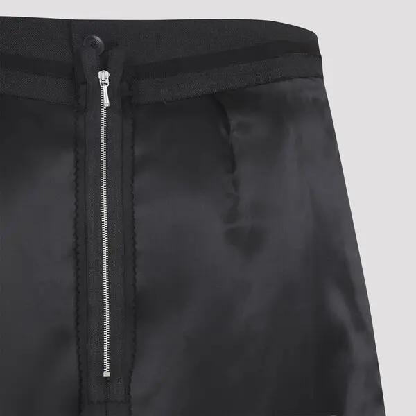 MAISON MARGIELA Midi Skirt With Raw Hem And Contrast Panels - Black