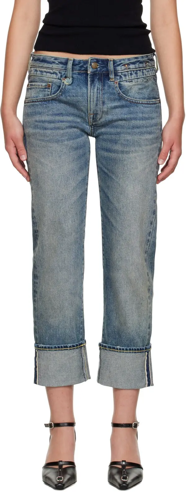 R13 Straight Leg Jeans With Belt Loops