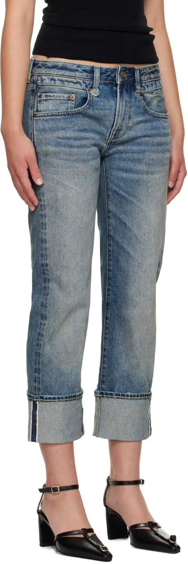R13 Straight Leg Jeans With Belt Loops