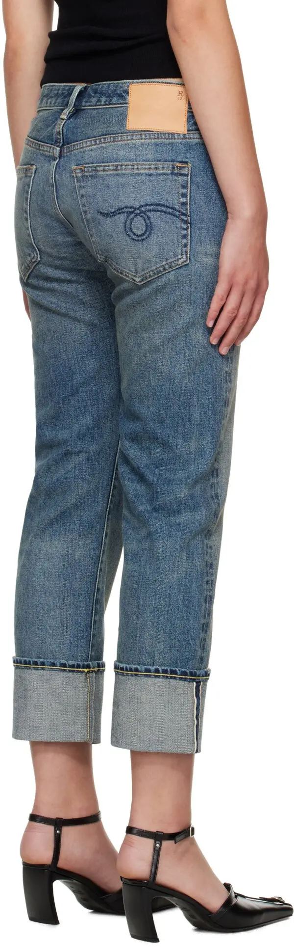 R13 Straight Leg Jeans With Belt Loops