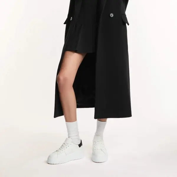 Hogan Round-toe Lace-up Sneakers With Platform Sole - White/black