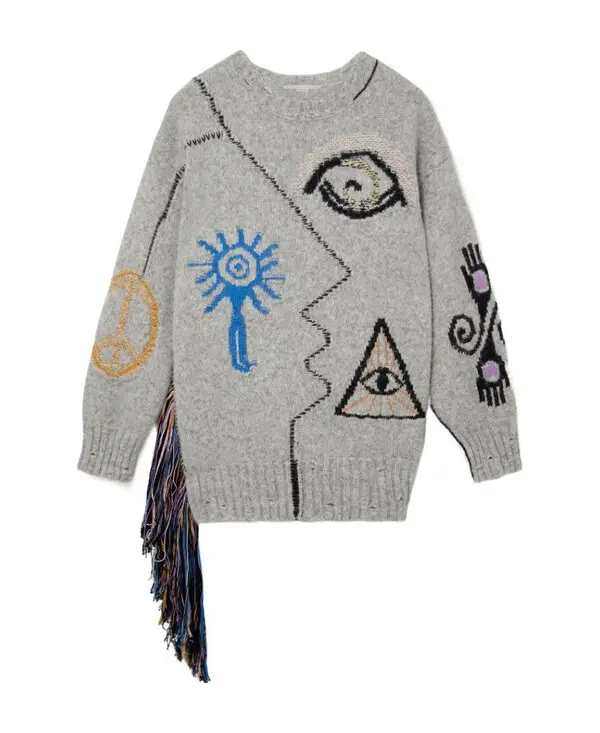 Stella McCartney Embroidered Crewneck Knit Sweater