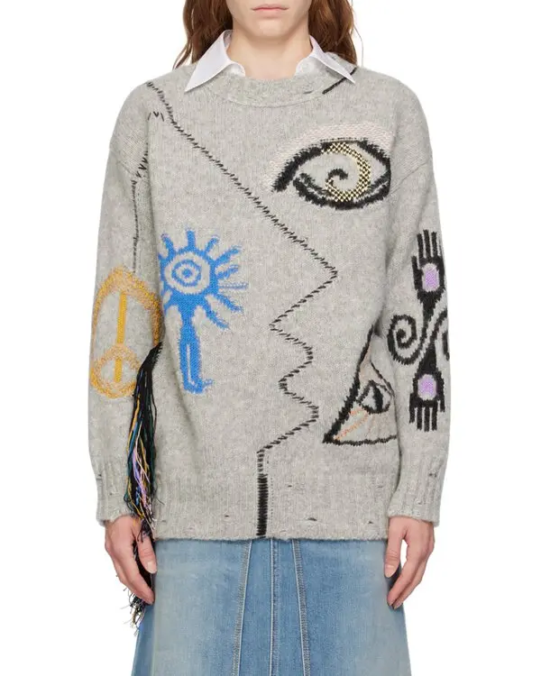 Stella McCartney Embroidered Crewneck Knit Sweater