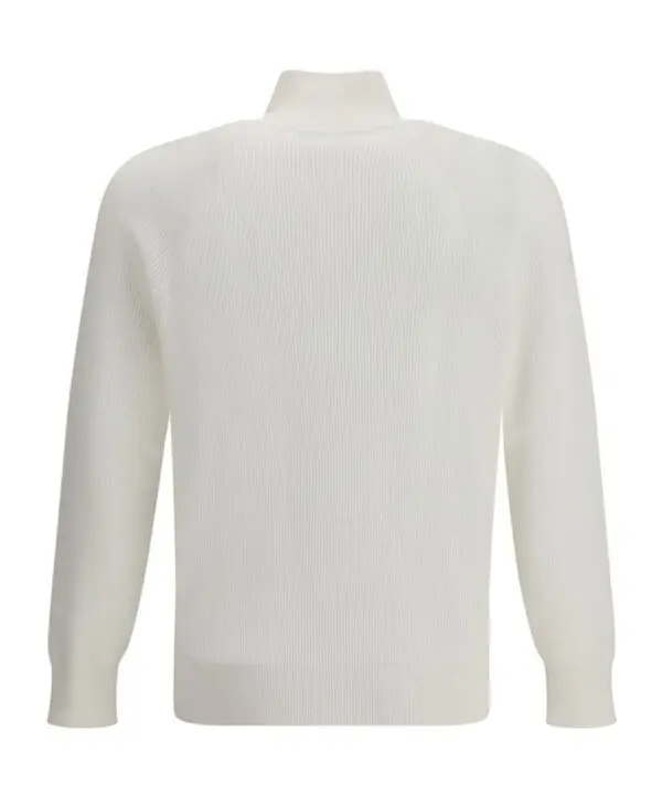 Brunello Cucinelli High Neck Knitted Jumper With Zip - No