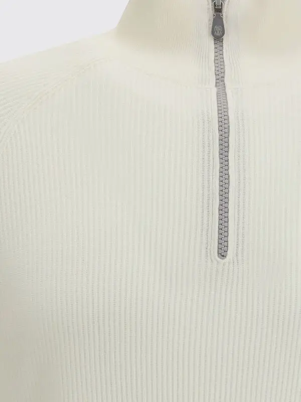 Brunello Cucinelli High Neck Knitted Jumper With Zip - No