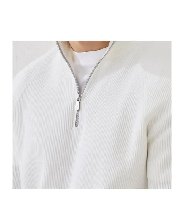 Brunello Cucinelli Cotton Quarter Zip Jumper