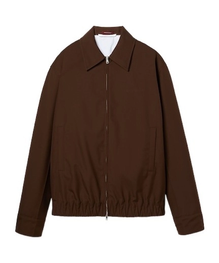 Gucci Embossed Twill Zip-up Jacket - Dark Brown