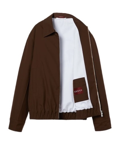 Gucci Embossed Twill Zip-up Jacket
