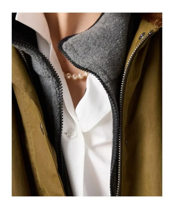 Miu Miu Oversized Zip-up High Neck Jacket - Grey