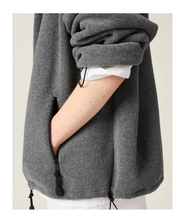 Miu Miu Oversized Zip-up High Neck Jacket - Grey
