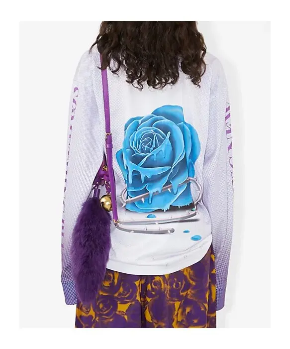 Burberry Floral Rose Printed Long Sleeve Crewneck T-shirt - Blue