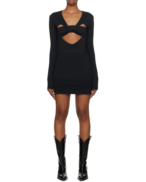 AMBUSH Monogram-jacquard Mini Dress - Black