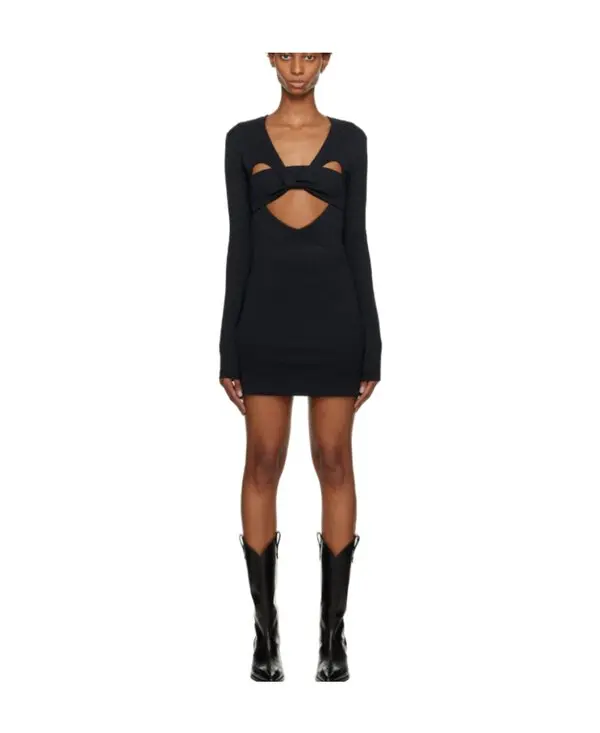 AMBUSH Monogram-jacquard Mini Dress - Black