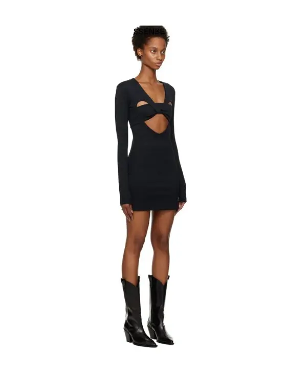 AMBUSH Monogram-jacquard Mini Dress - Black