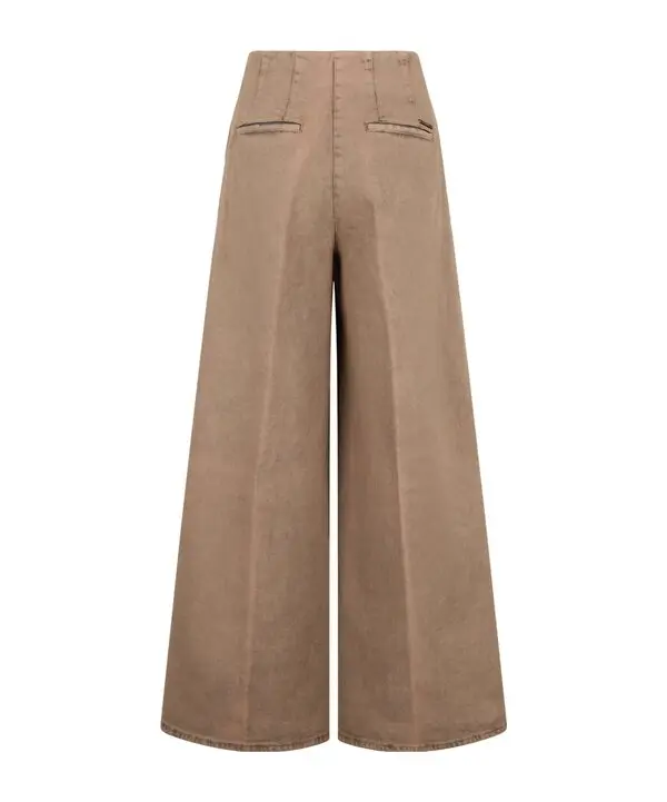 Peserico Wide-leg Pleated Denim Jeans