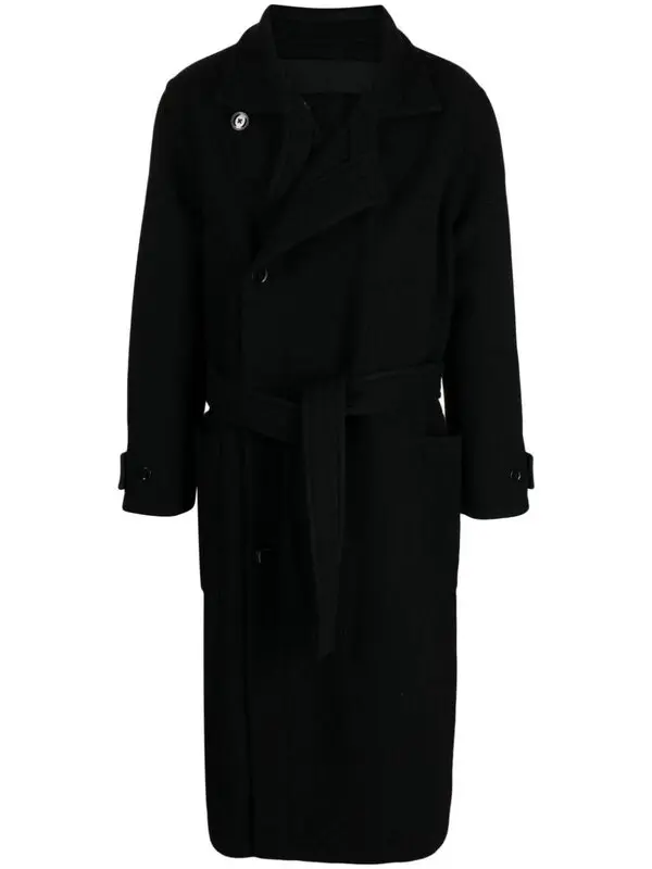 LEMAIRE Single-breasted Wrapped Coat - Black