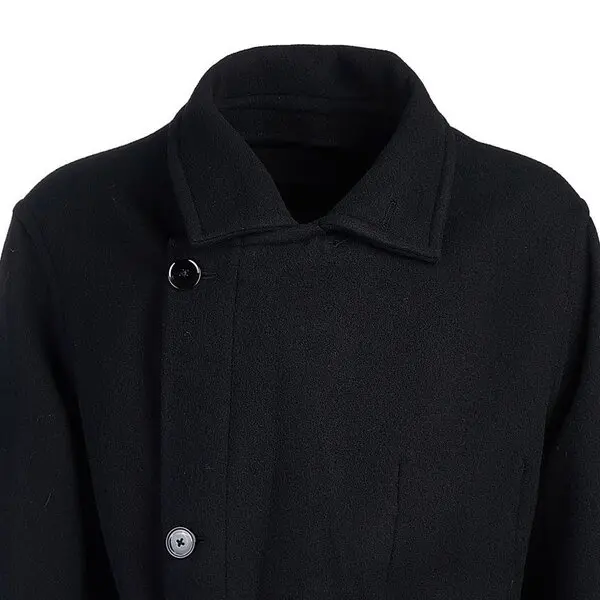 LEMAIRE Single-breasted Wrapped Coat - Black