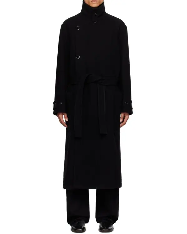 LEMAIRE Single-breasted Wrapped Coat - Black