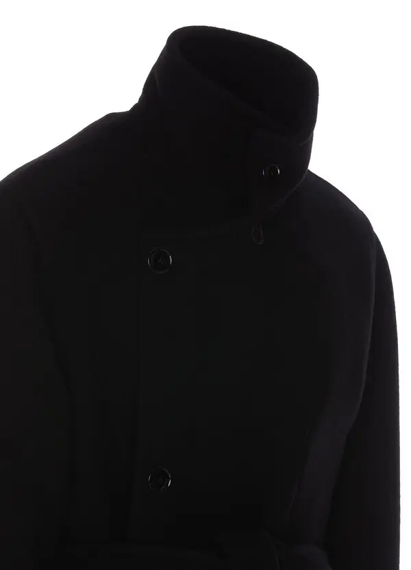 LEMAIRE Single-breasted Wrapped Coat - Black