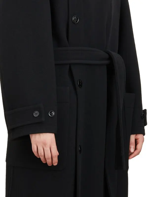 LEMAIRE Single-breasted Wrapped Coat - Black