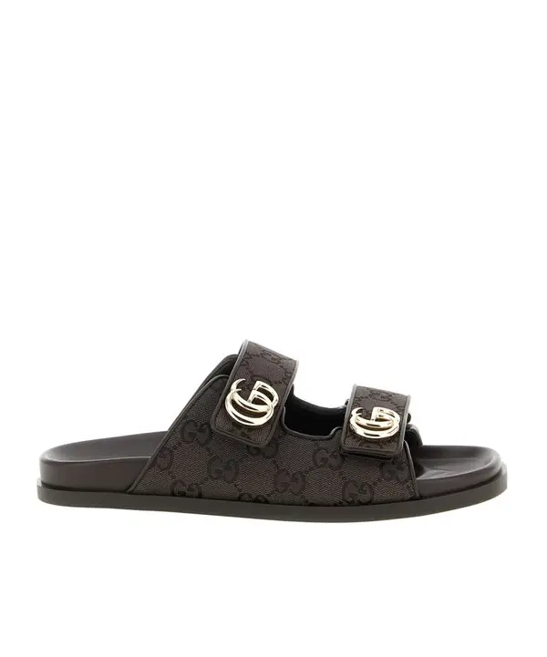 Gucci Double G Fabric Slide Sandals