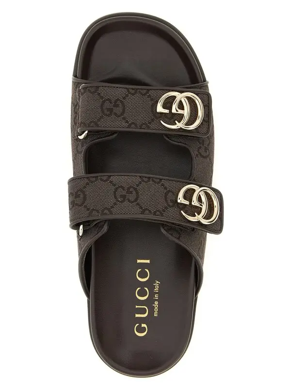 Gucci Double G Fabric Slide Sandals