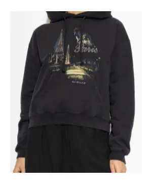 Vetements Hooded Blouse With Graphic Front And Pockets
