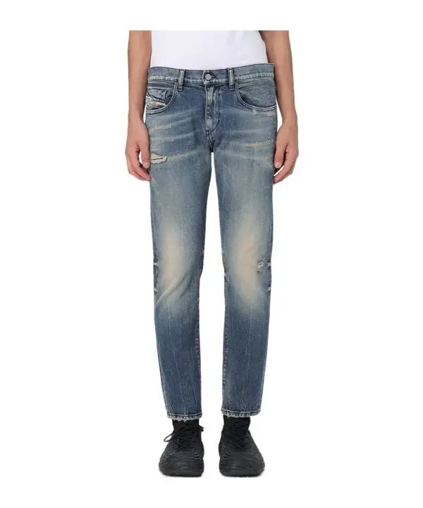 DIESEL® D-strukt Distressed Tapered Jeans - Blue