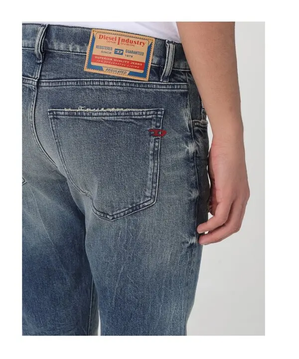 DIESEL® D-strukt Distressed Tapered Jeans - Blue