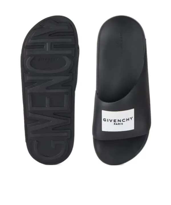 Givenchy Logo Slide Sandals - Black