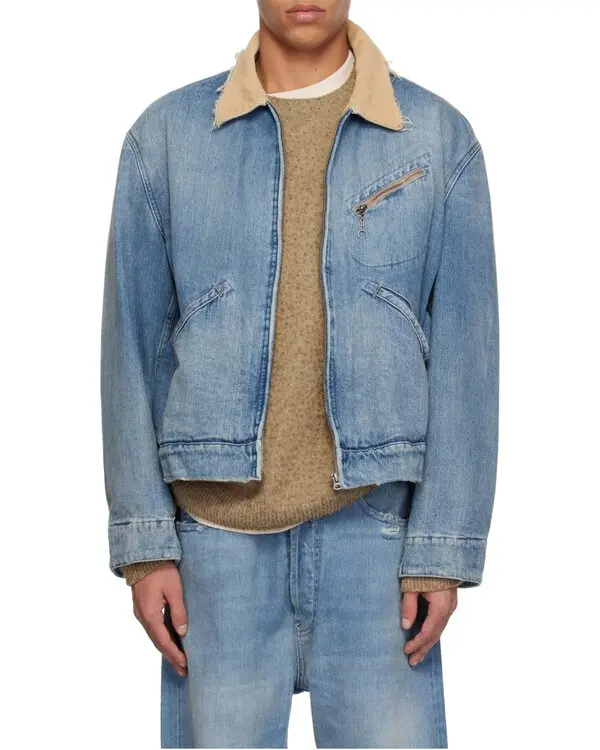 MAISON MARGIELA Zip-up Denim Bomber Jacket