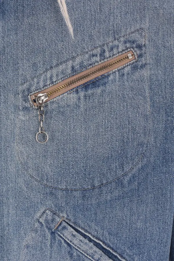 MAISON MARGIELA Zip-up Denim Bomber Jacket
