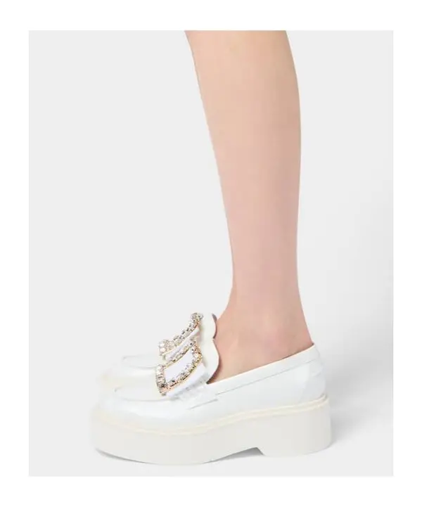 ROGER VIVIER Embellished Loafers - White