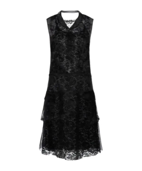 MAISON MARGIELA Lace-trimmed Pocket Mini Dress - Black