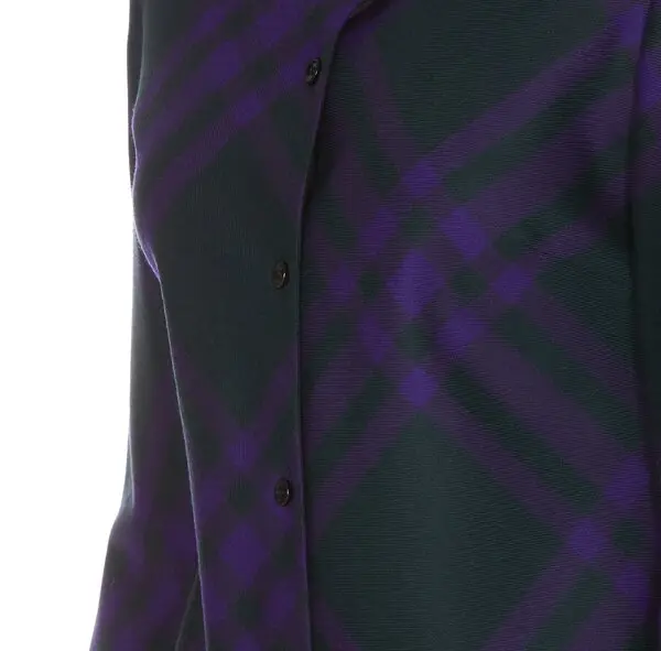 Burberry Long Sleeve Checked Shirt Dress - Black
