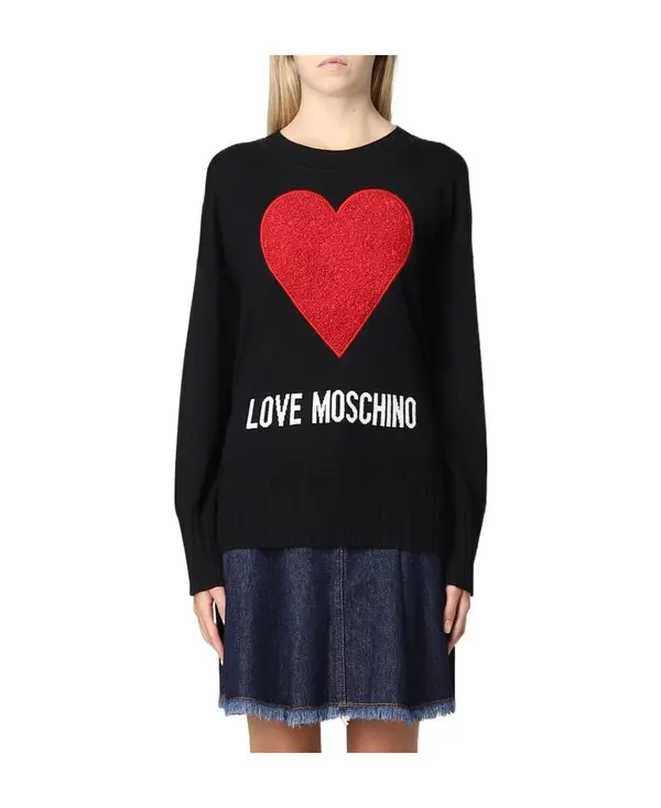 Moschino Long-sleeved Sweater With Heart And Logo Detail