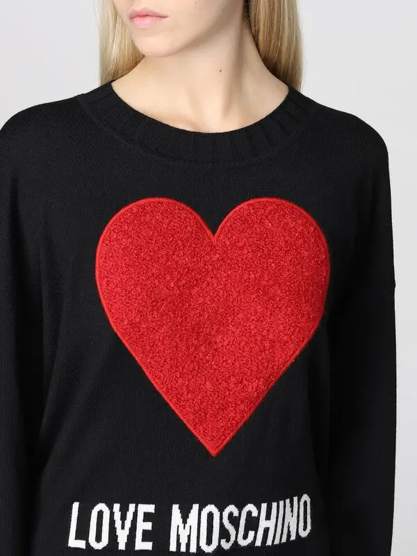Moschino Long-sleeved Sweater With Heart And Logo Detail